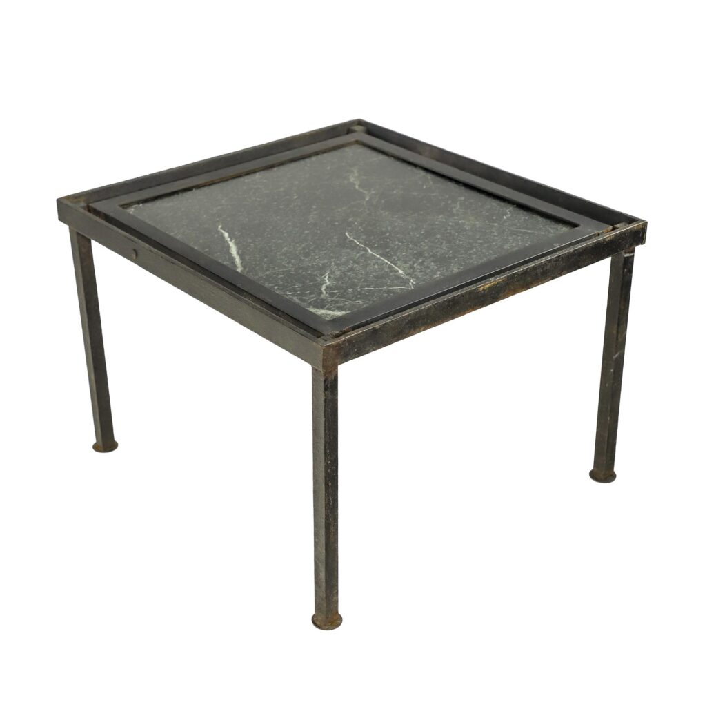 Handcrafted Green Marble Surface Steel Frame Table | Olde Good Things