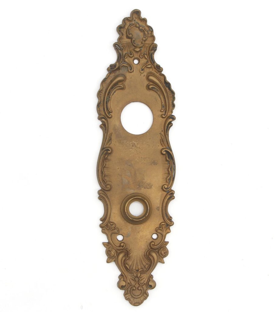 Antique 10.75 in. Corbin Rococo Bronze Entry Door Back Plate | Olde ...