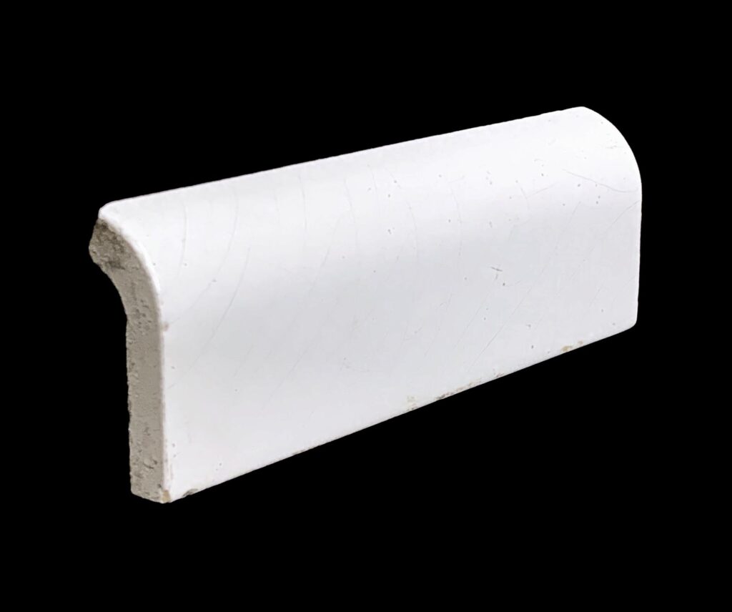 0.25 in. Thick White Crackled Outside Corner Cap Tile | Olde Good Things