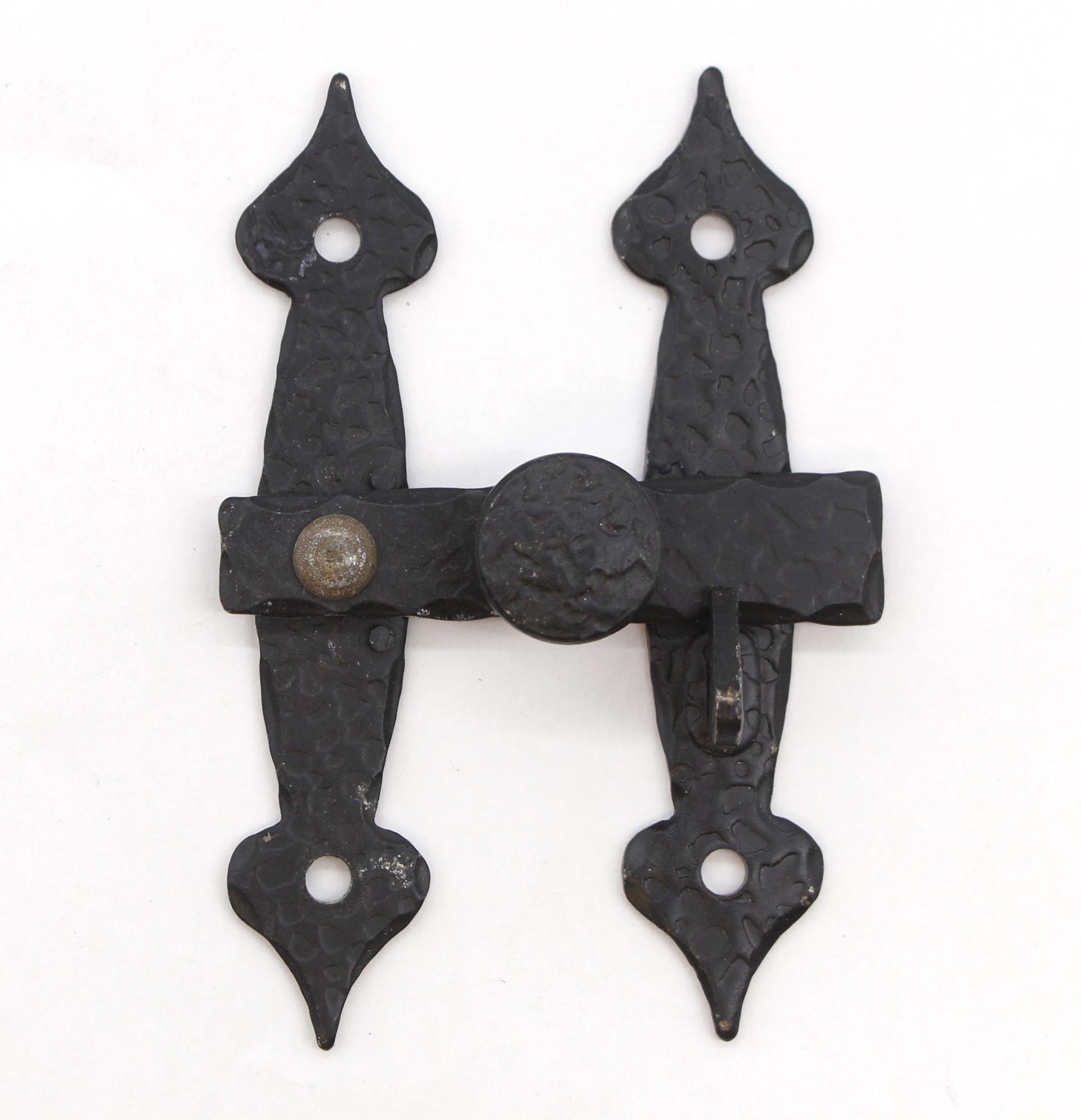 Arts & Crafts Black Steel Hammered Cabinet Bar Latch | Olde Good Things