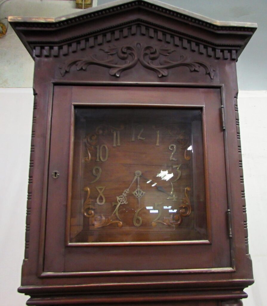 Antique Carved Wood Grandfather Clock | Olde Good Things