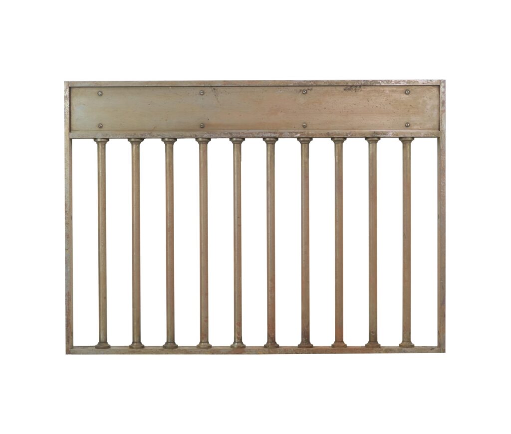 Reclaimed Solid Steel Vault Gate Panel with Column Banisters | Olde ...
