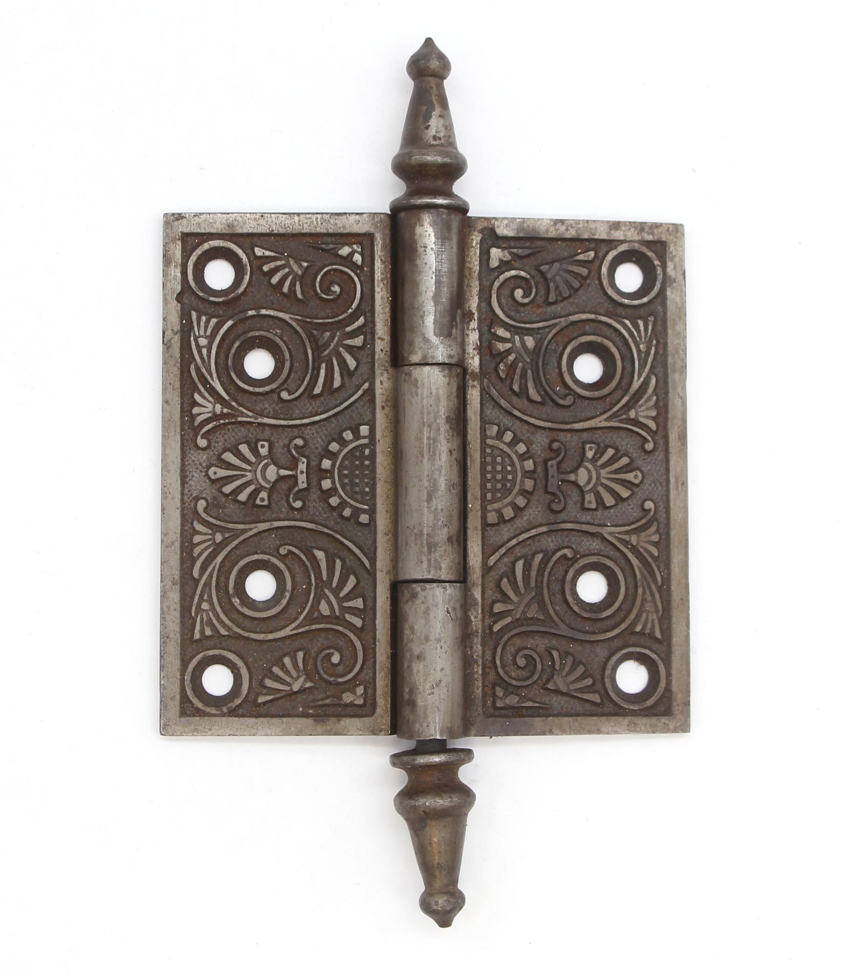 Antique 4 x 4 Victorian Cast Iron Steeple Tip Door Hinge | Olde Good Things