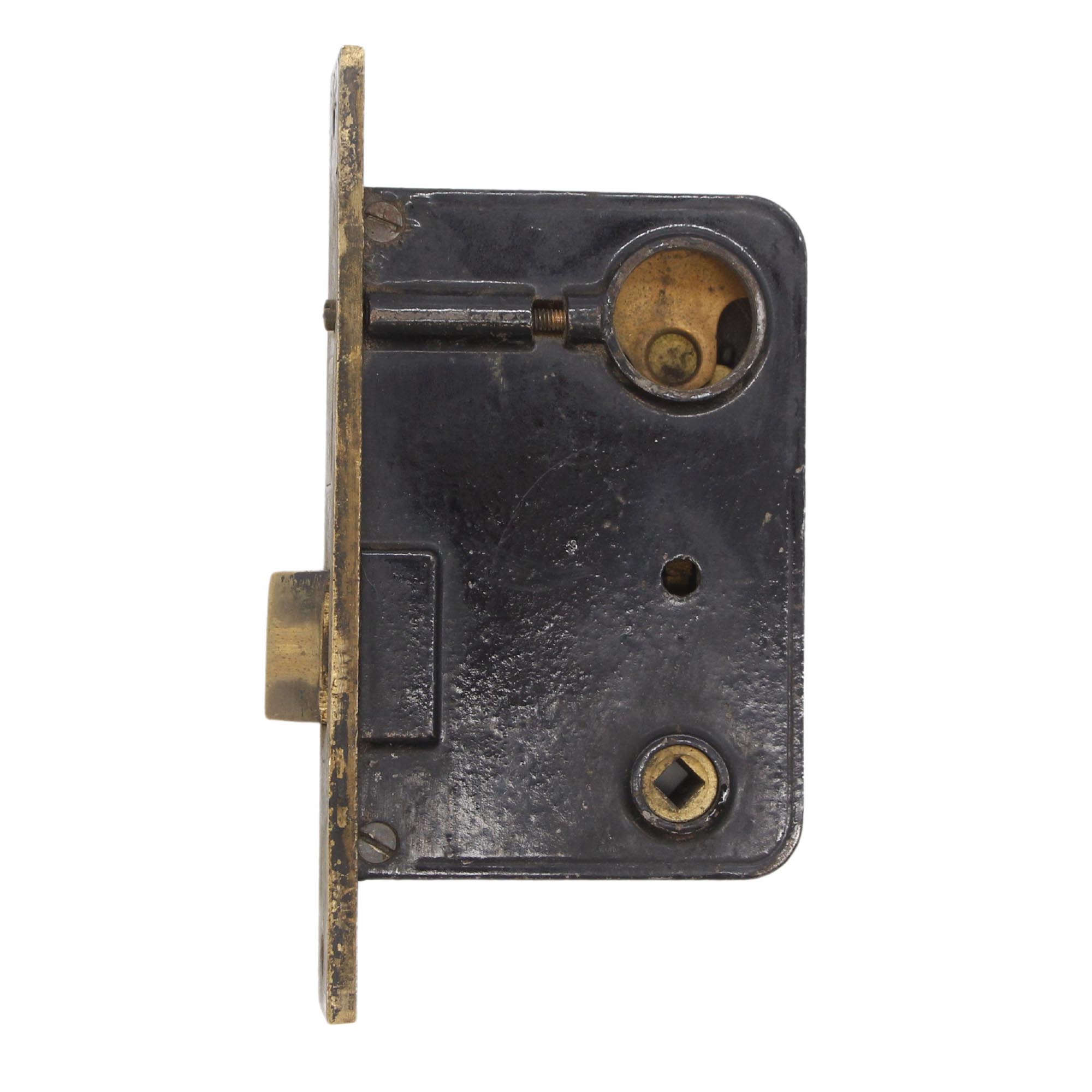 Antique Brass Russwin Right Cylinder Mortise Door Lock | Olde Good Things