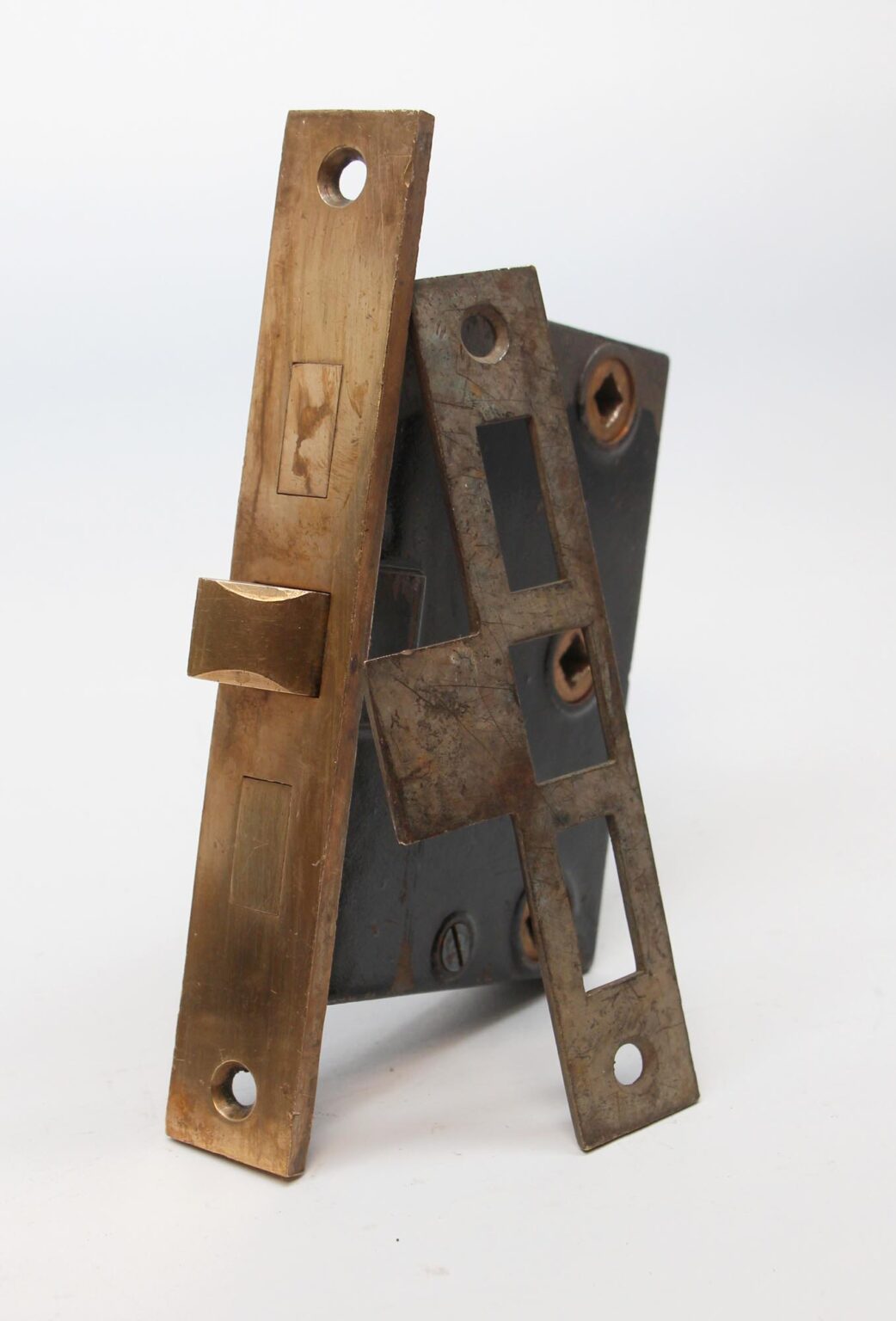 Vintage Corbin Communicating Door Mortise Lock with Brass Faceplate ...