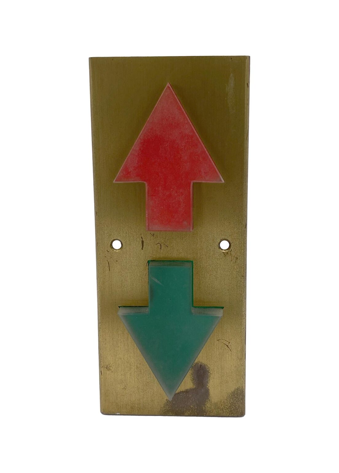 Brass Lucite Elevator Up & Down Indicator Plate | Olde Good Things