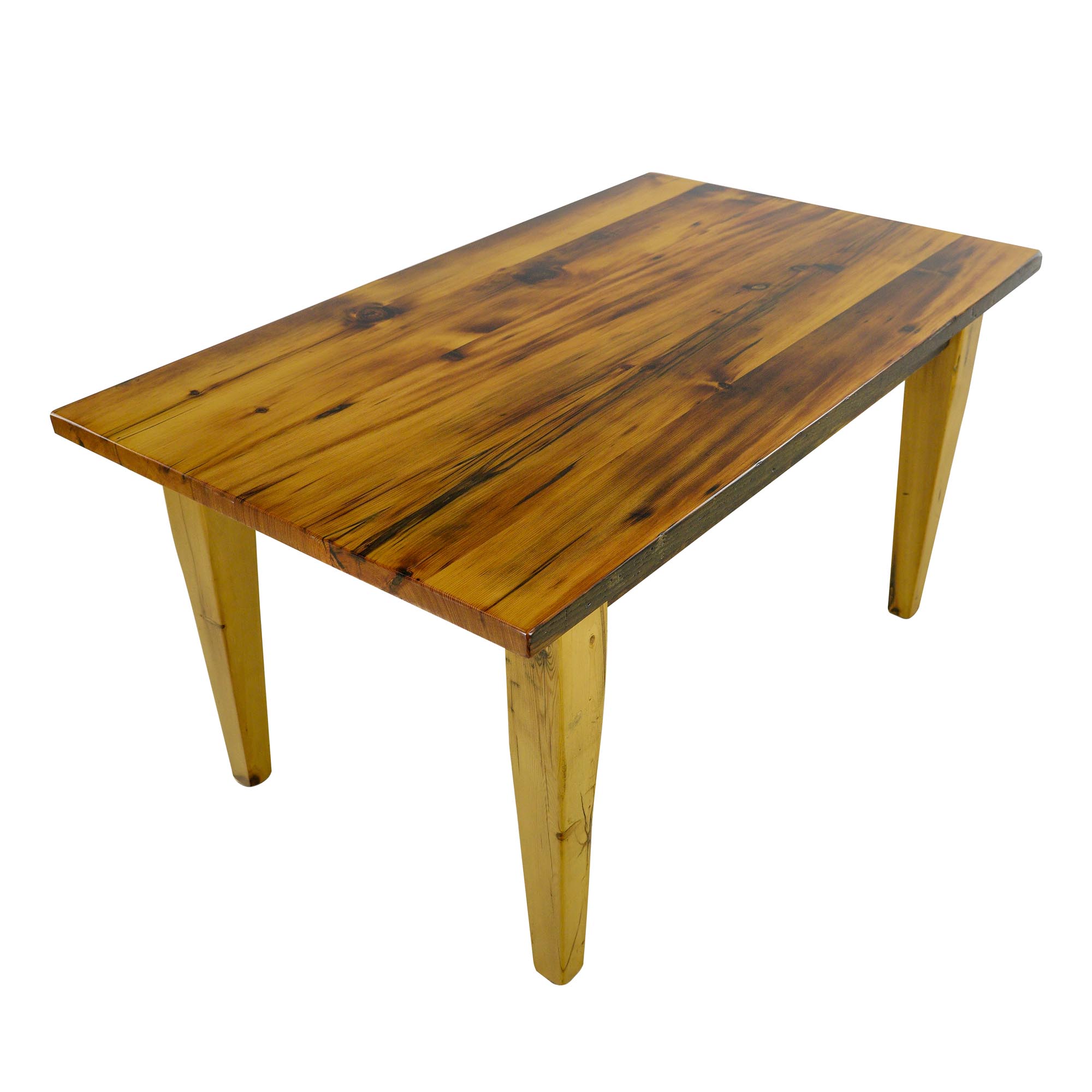 Handcrafted 5 ft. Pine Tapered Legs Dining Room Farm Table | Olde Good ...