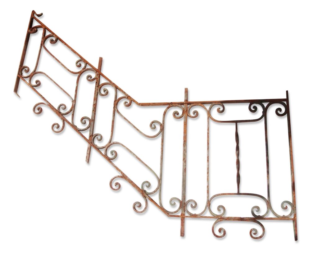 Antique Short Stair Run Wrought Iron Stair Railing | Olde Good Things