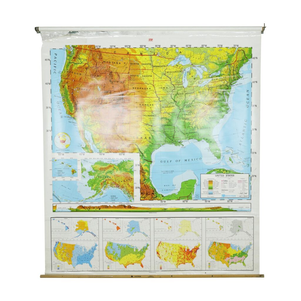 Nystrom World The United States Landform Roll Up Map | Olde Good Things