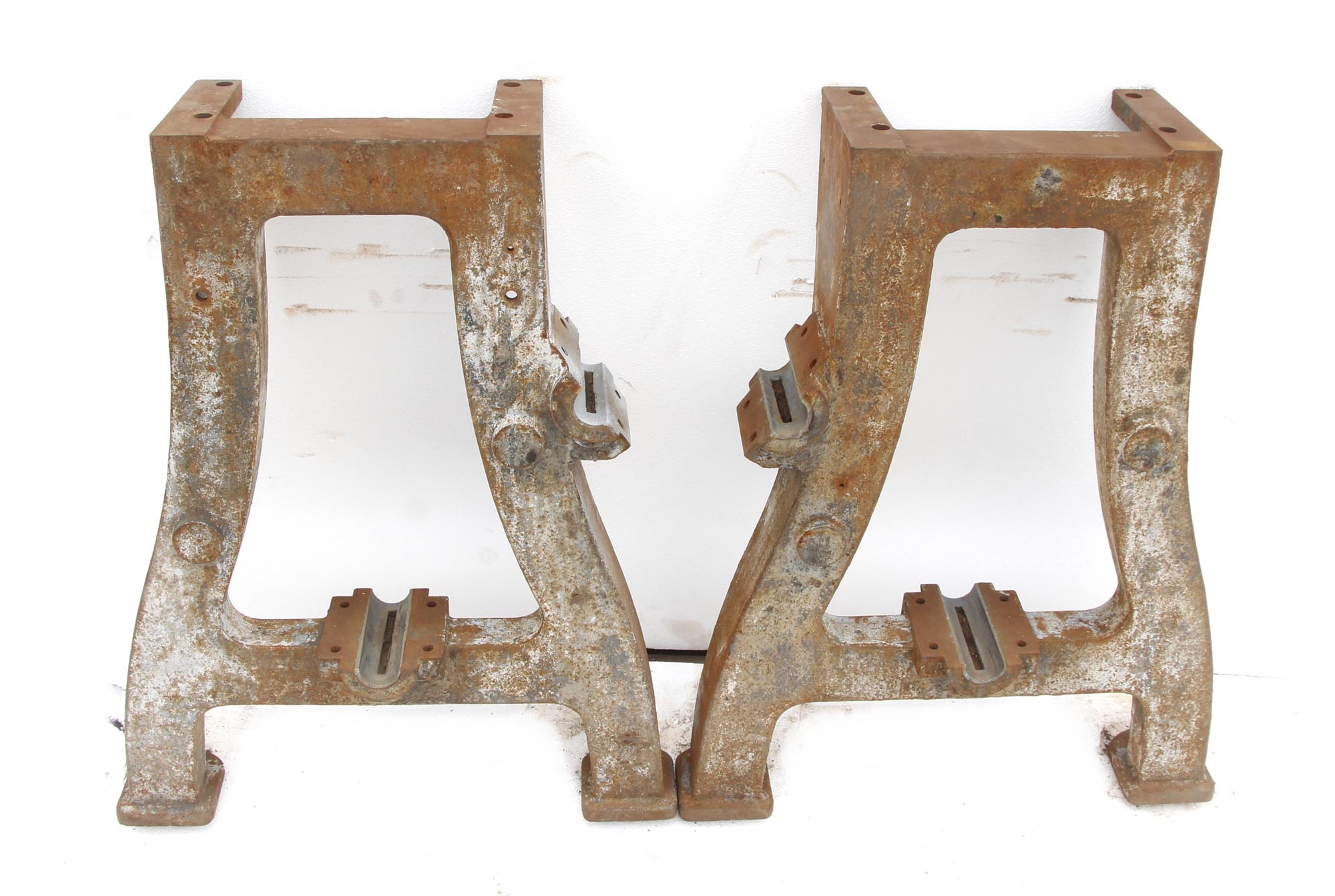 Pair of 32.75 in. Heavy Cast Iron Machine Base Legs | Olde Good Things