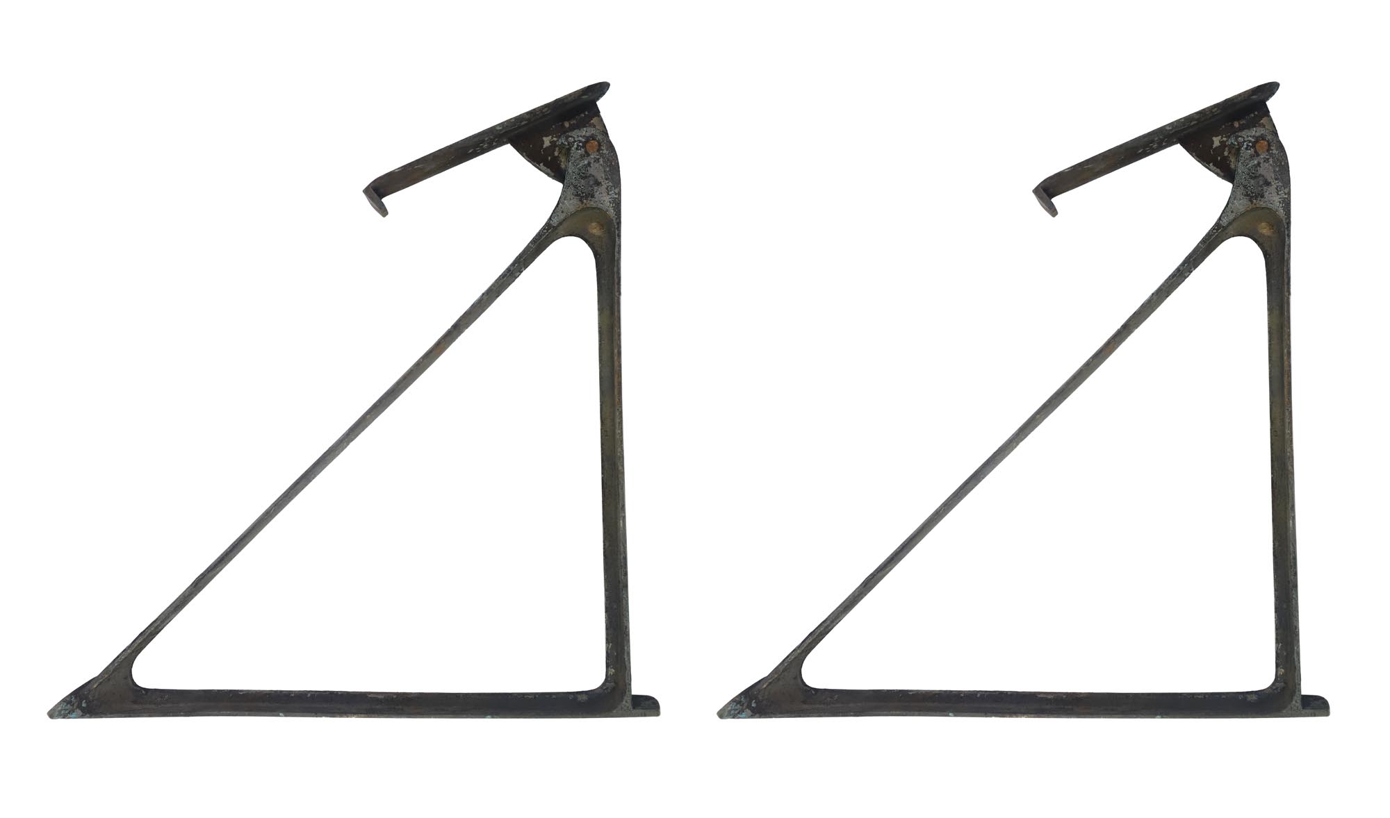 Pair of Iron Pivoting Triangle Shape Supports | Olde Good Things