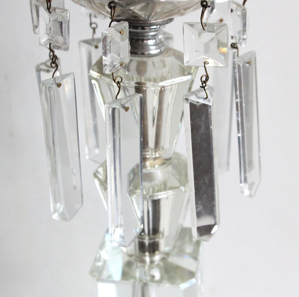 1940s Traditional Clear Crystal Vanity Table Lamp | Olde Good Things