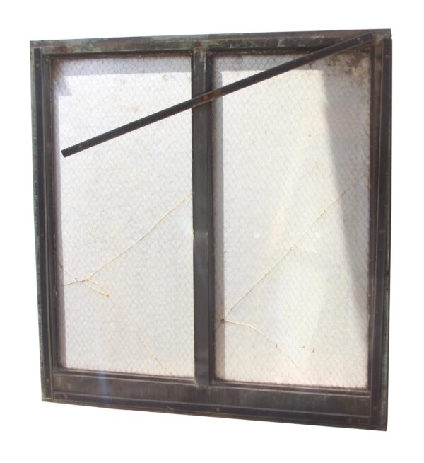 Verdigris Green Copper Double Pane Chicken Wire Glass Window | Olde ...