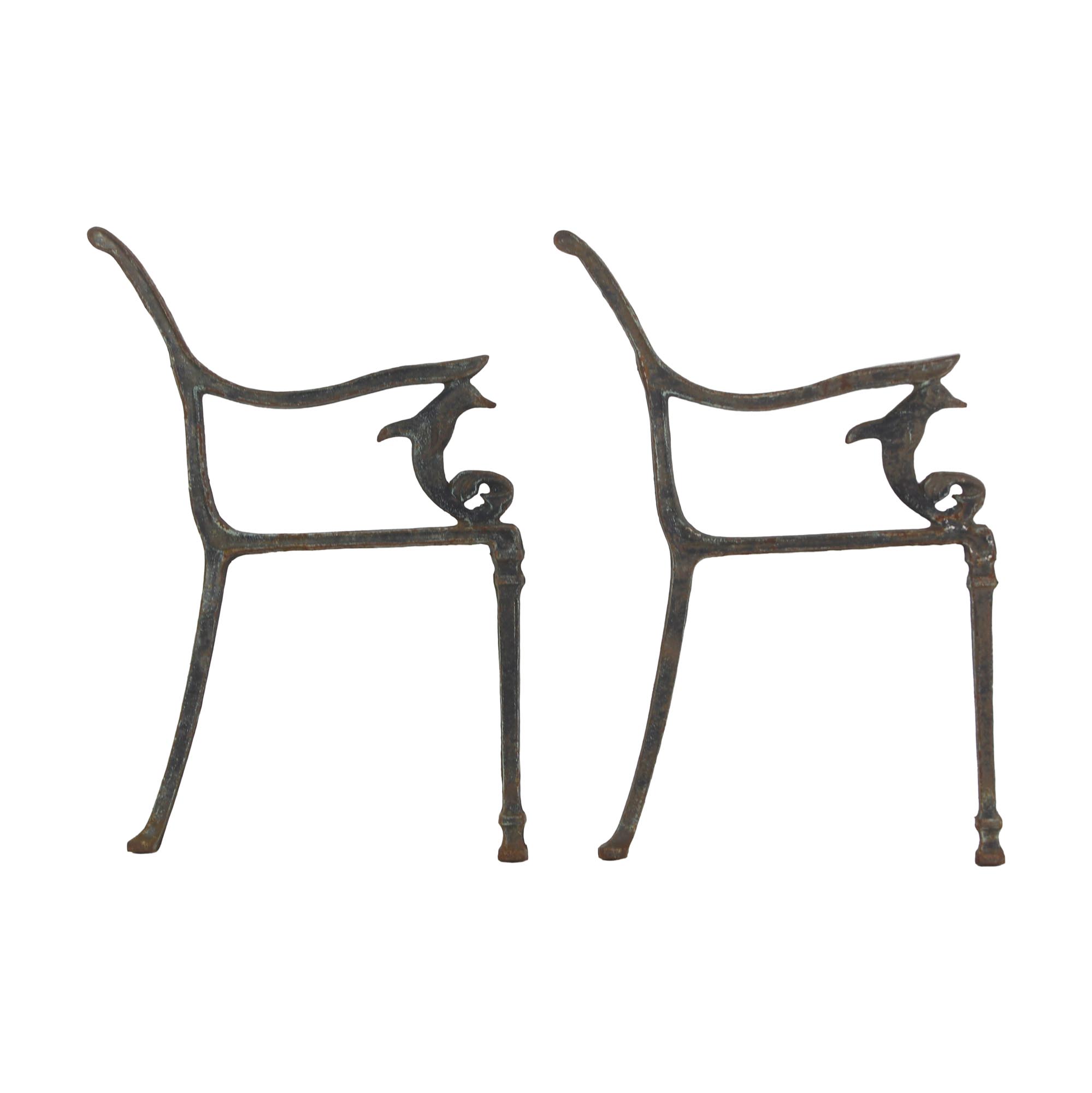 Rare Antique Cast Iron Bench Legs with Dolphin Motif | Olde Good Things