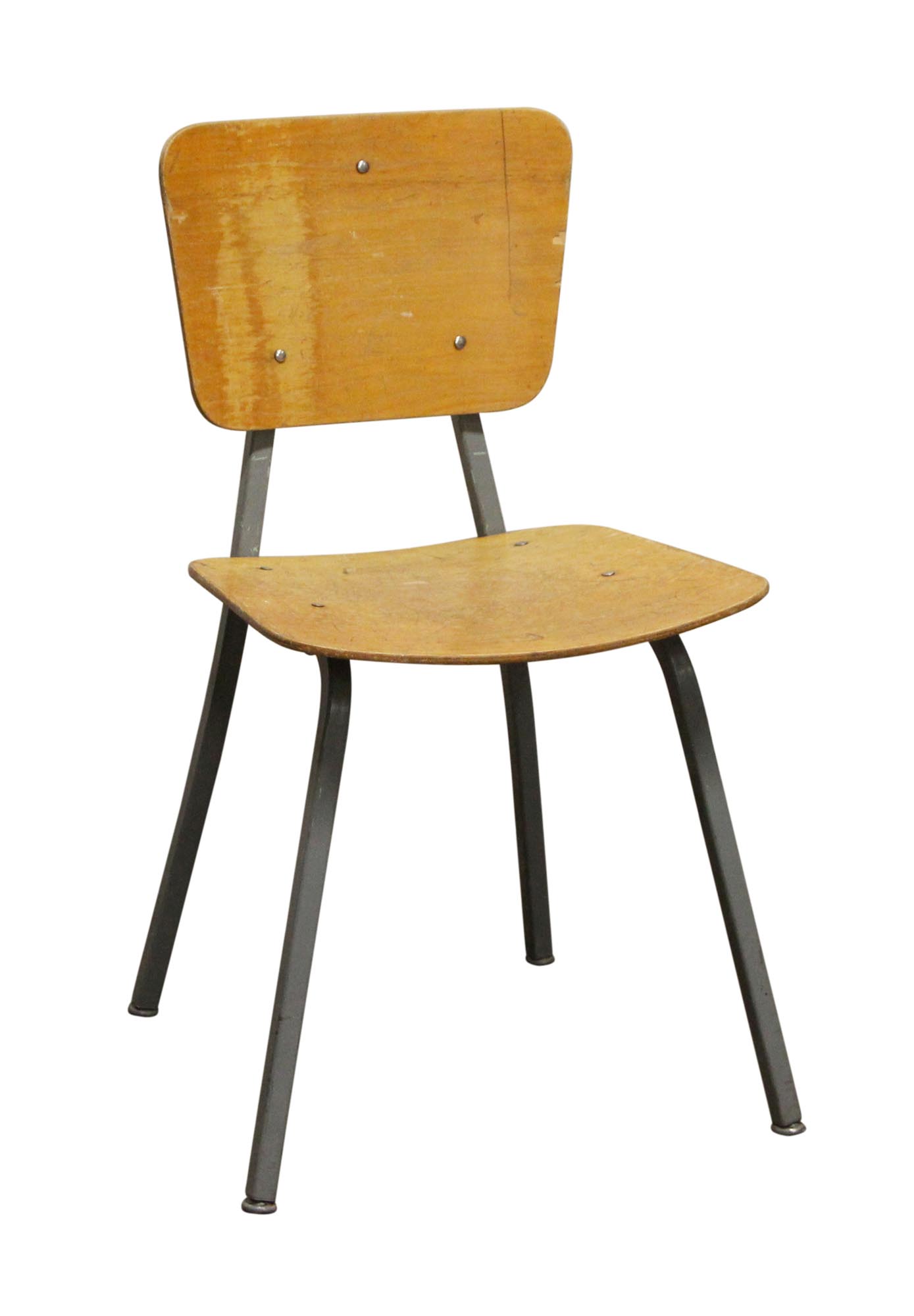 School Chair with Gray Metal Legs from Rose Hill | Olde Good Things