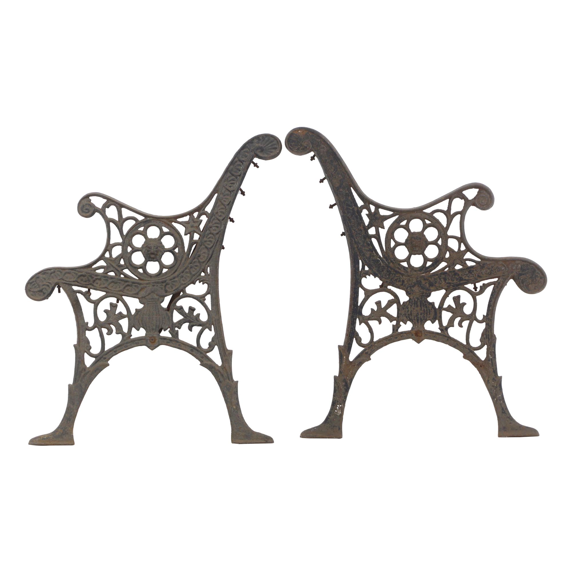 Vintage Ornate Cast Iron Park Bench Legs | Olde Good Things