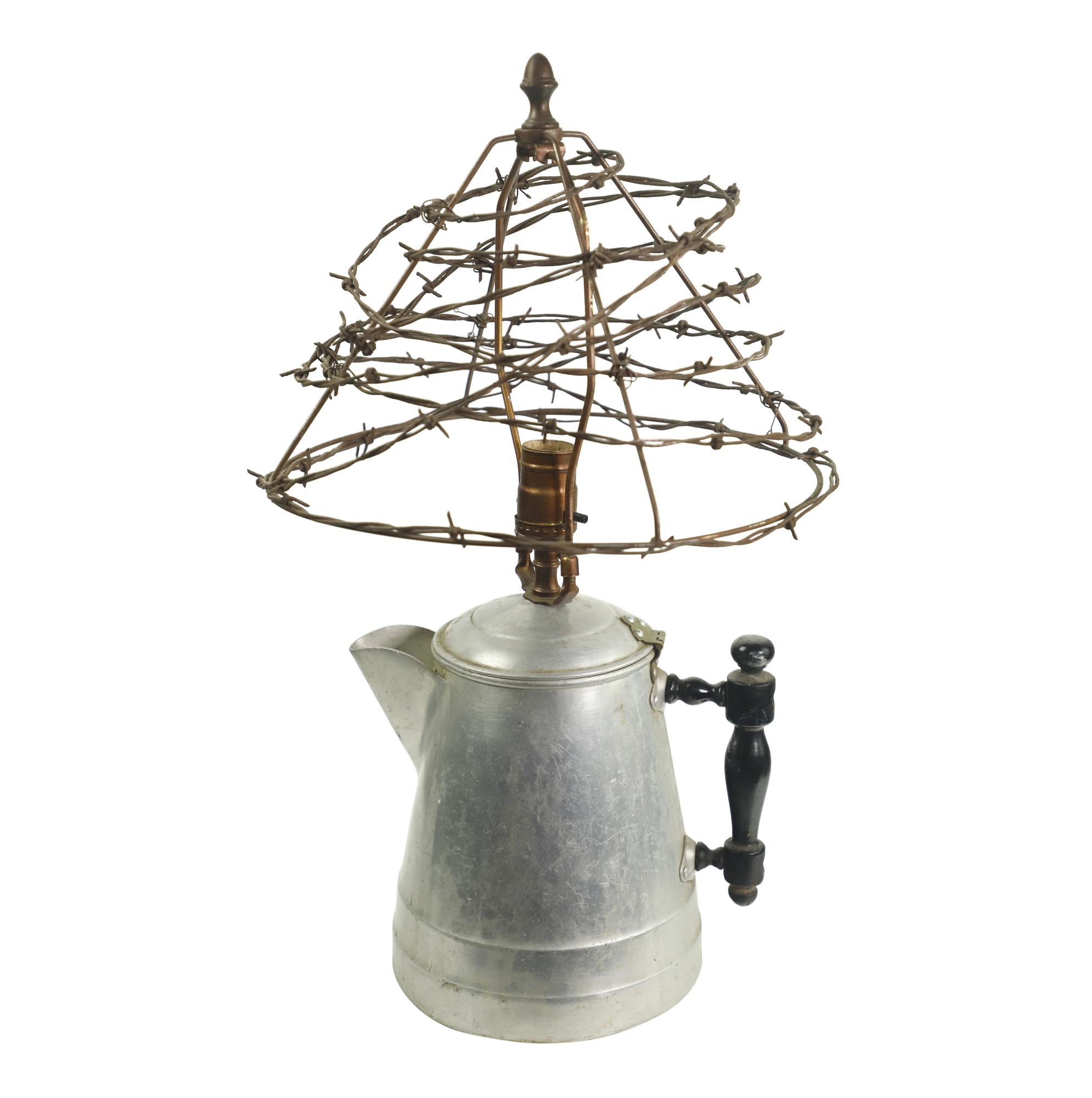 Eclectic Country Barbed Wire Kettle Table Lamp | Olde Good Things