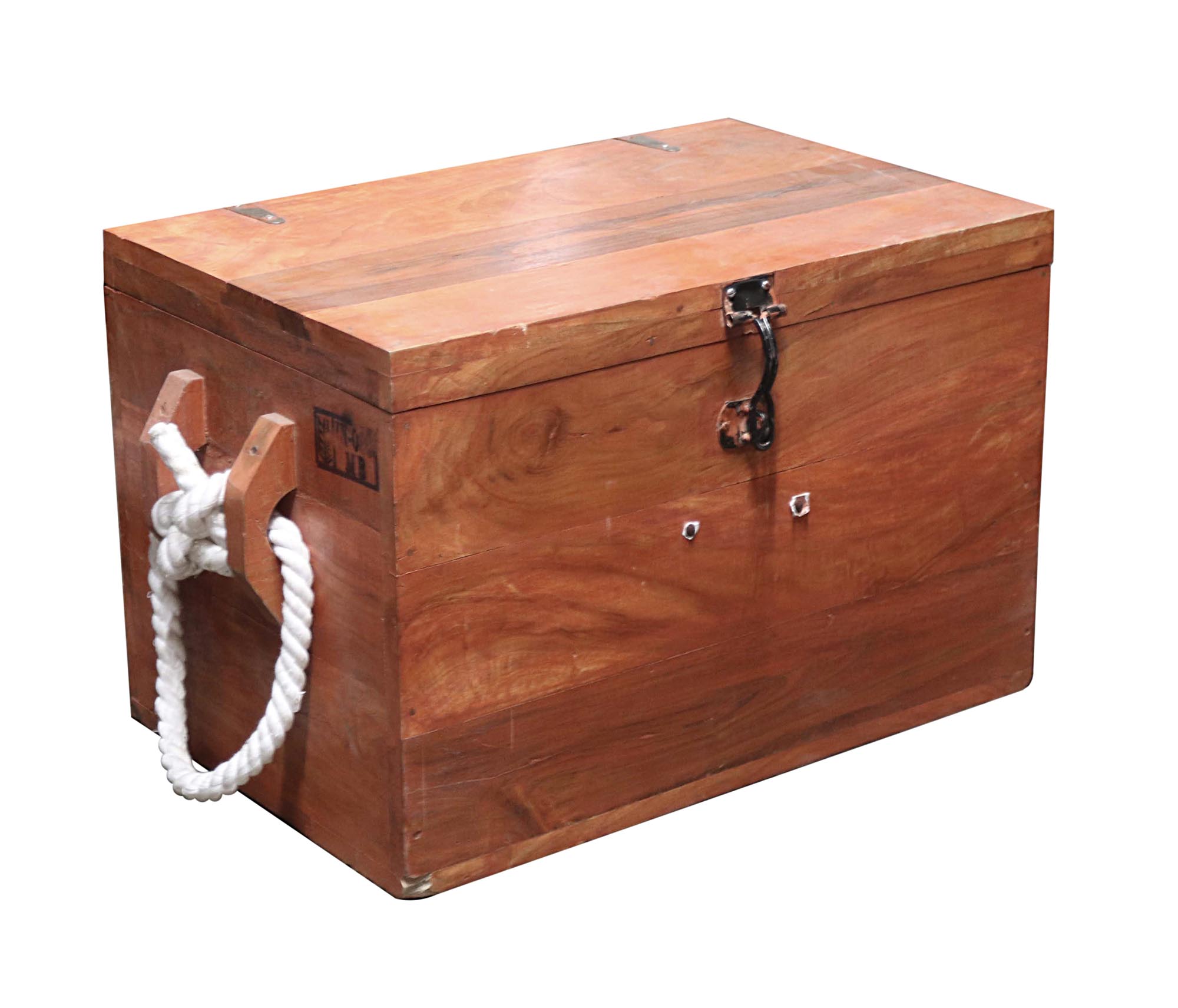 Nautical Wood Ship Trunk with Rope Handles | Olde Good Things