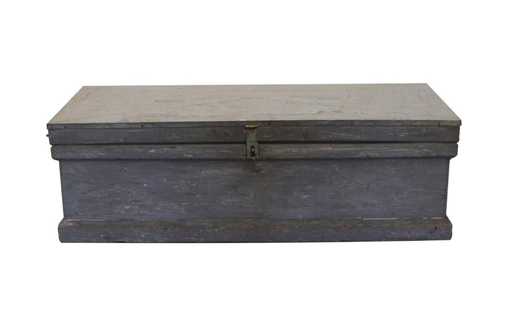 Vintage Distressed Blue Wooden Trunk | Olde Good Things