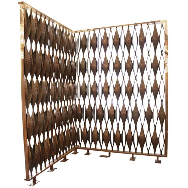1964 Solid Cast Bronze Mid Century Modern Room Divider | Olde Good Things