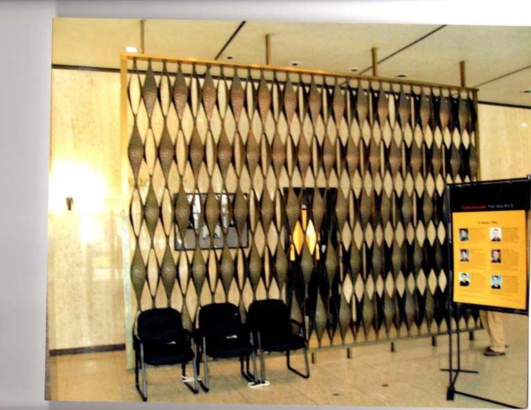 1964 Solid Cast Bronze Mid Century Modern Room Divider | Olde Good Things