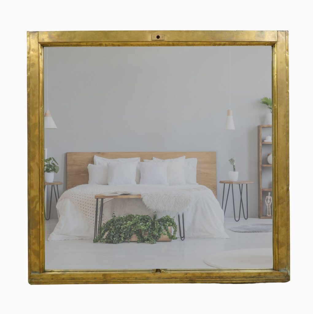 Handcrafted Toy Building Muntz Metal Window Frame Mirror | Olde Good Things