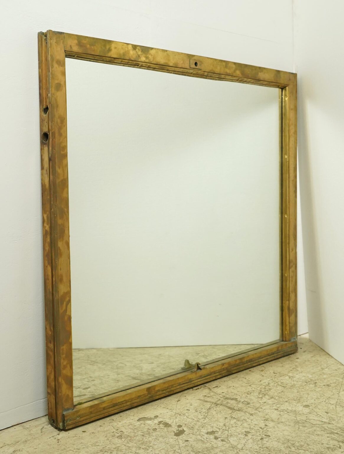 Handcrafted Toy Building Muntz Metal Window Frame Mirror | Olde Good Things