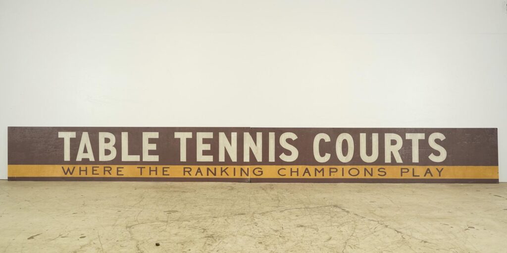 Reclaimed Table Tennis Courts Marty Supreme Movie Prop Signs | Olde ...