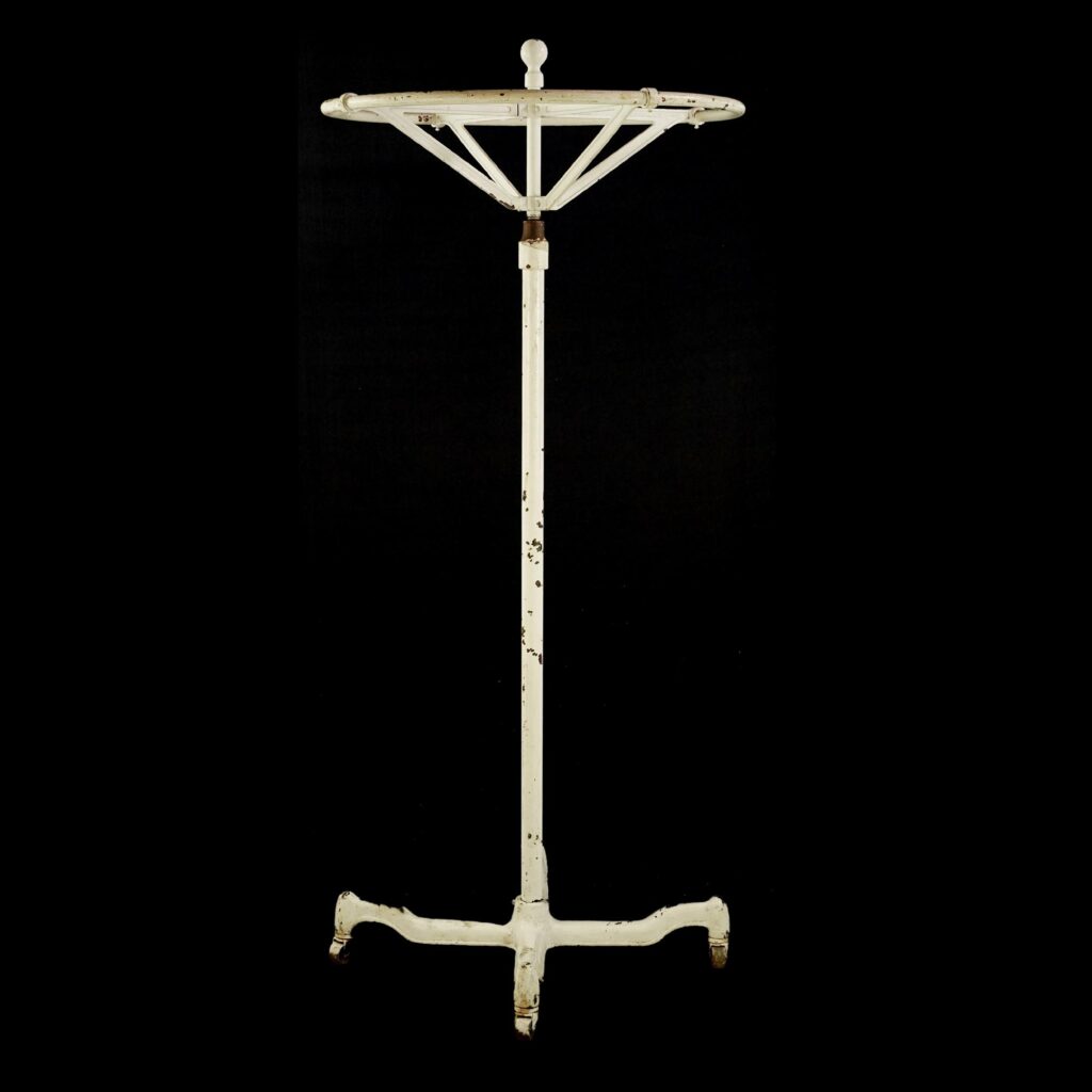 Antique White Cast Iron Circular Revolving Clothing Rack | Olde Good Things